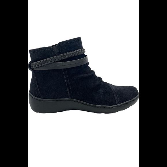 Clarks | Shoes | Clarks Collection Suede Ankle Boots Cora Braid Boot ...